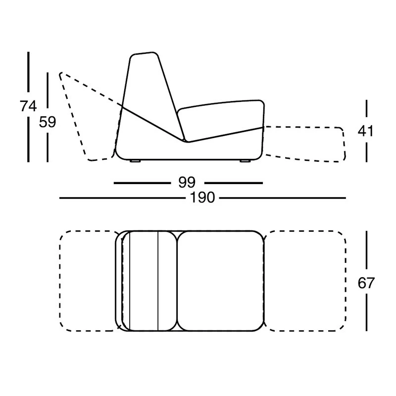 Zanotta GALEOTTA Sessel / Daybed